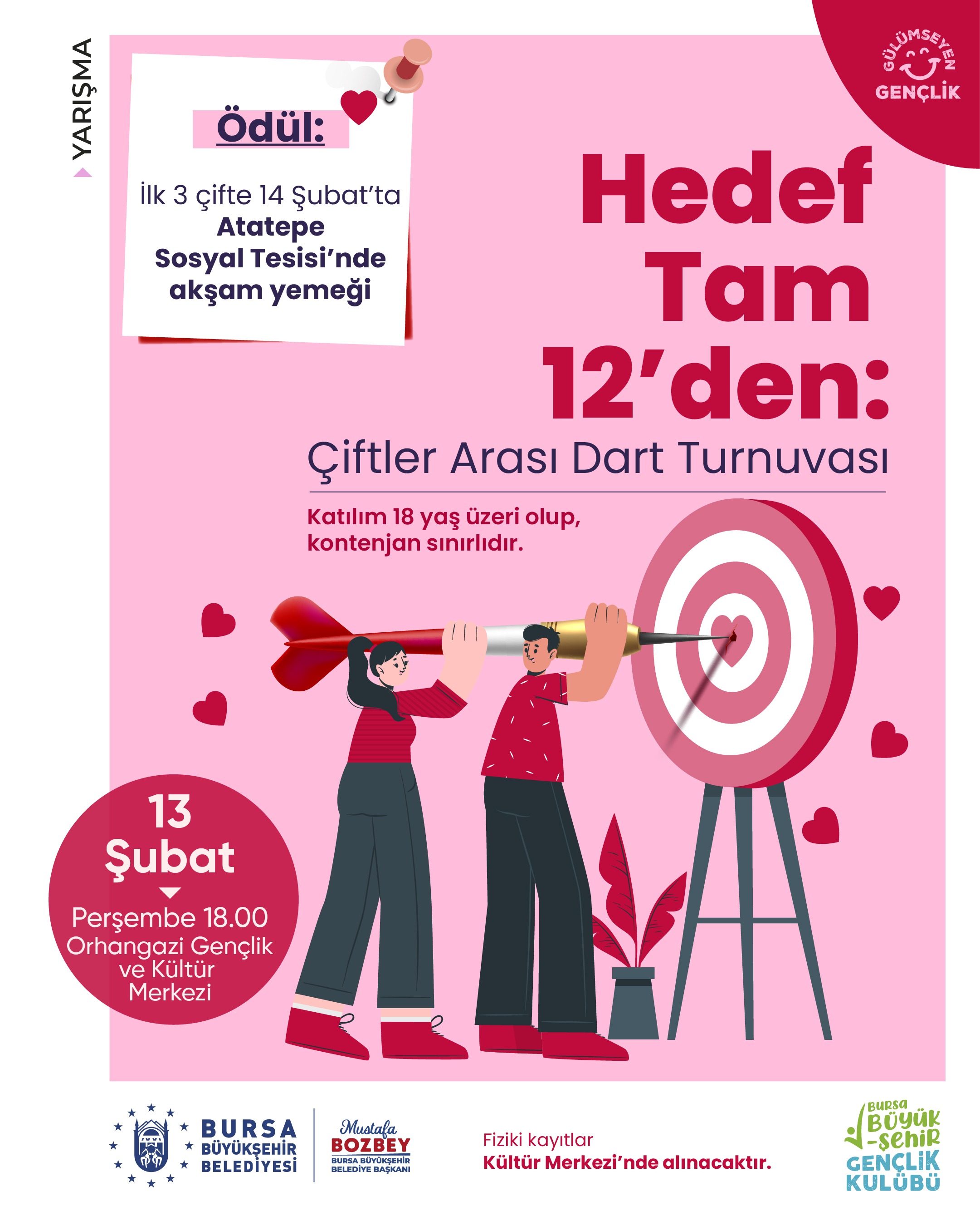 HEDEF TAM 12’DEN: ÇİFTLER ARASI DART TURNUVASI